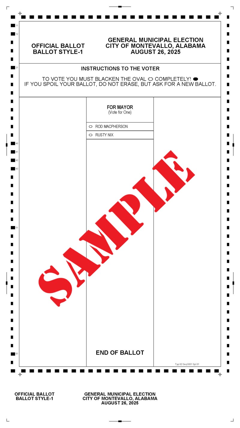 Montevallo, AL - 2025 Municipal Election Information